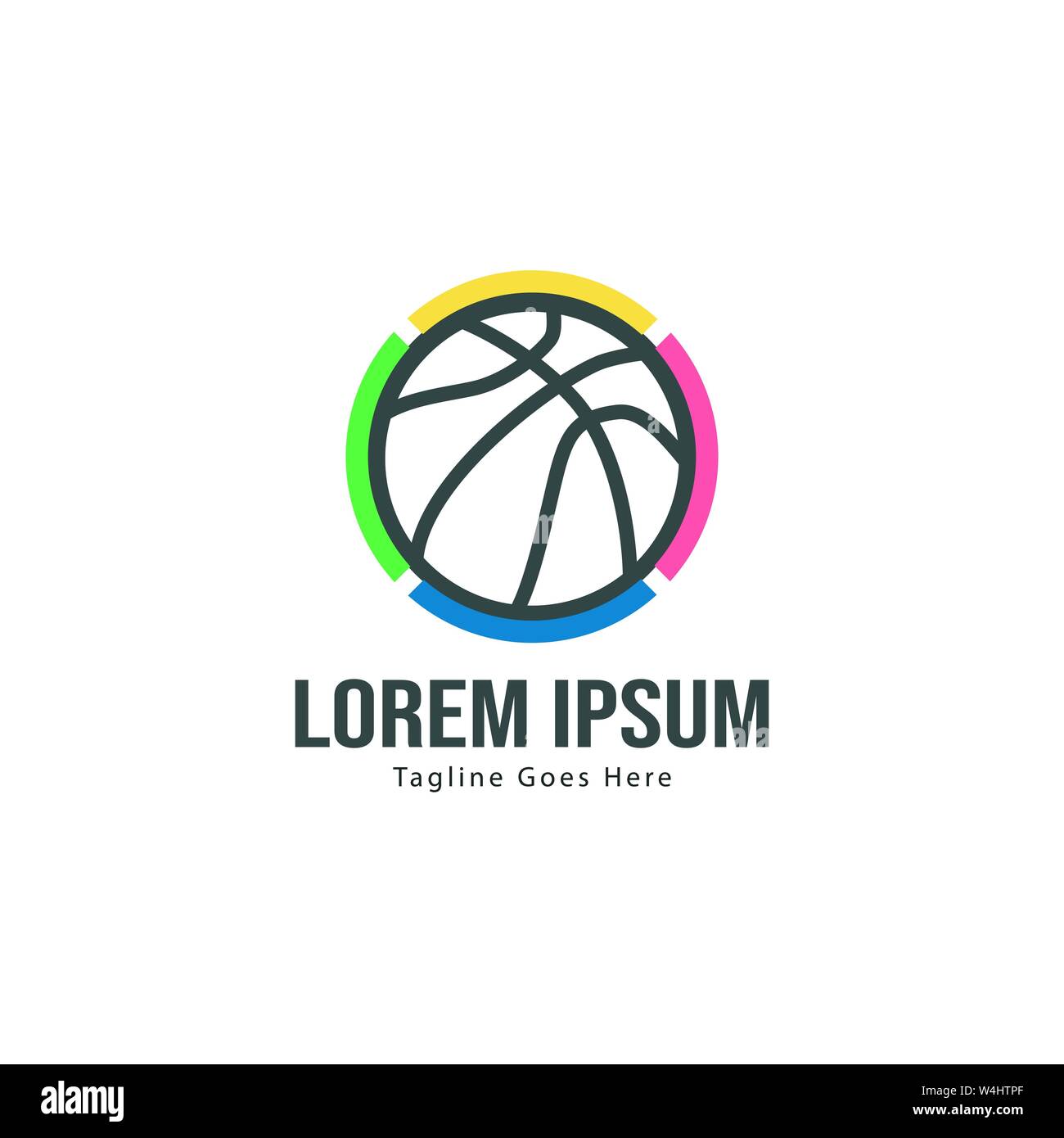 Basketball logo template design. Minimalist basketball logo with modern ...