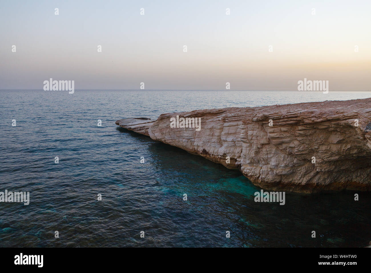 View of the iconic seascape with white rocks. Cyprus, sunset Stock ...