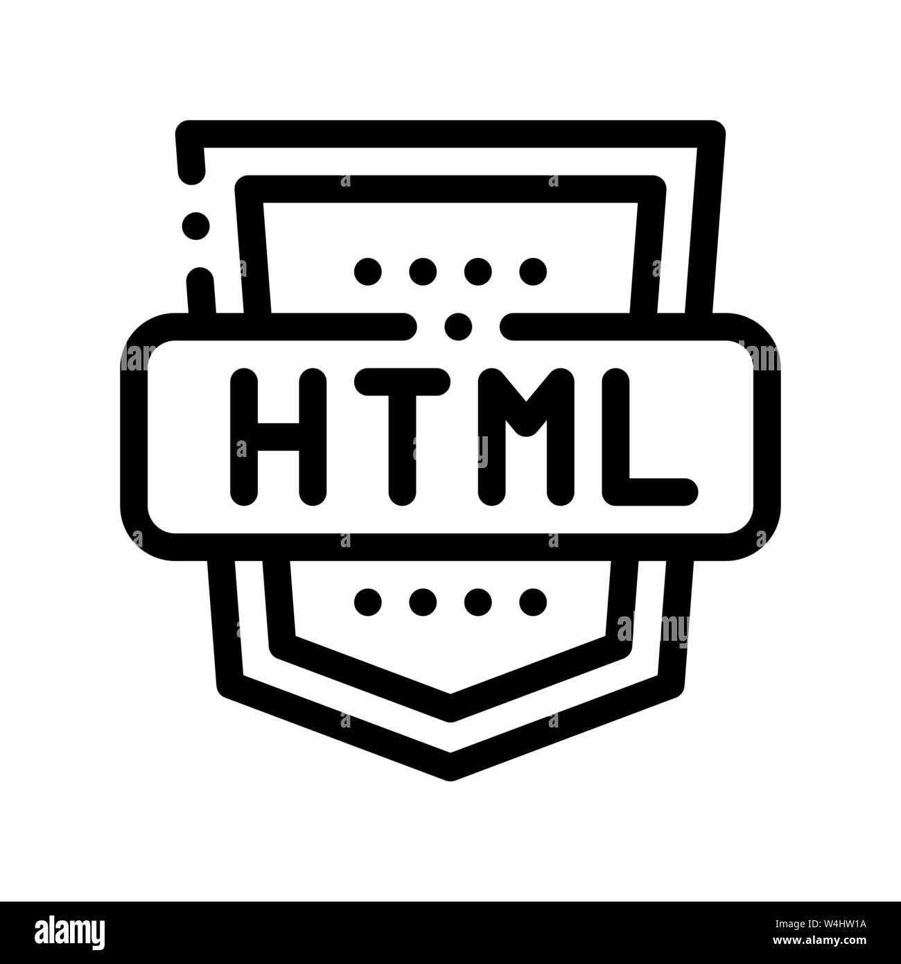 Coding Language HTML System Vector Thin Line Icon Stock Vector Image ... Coding Language HTML System Vector Thin Line Icon Stock Vector Image ...