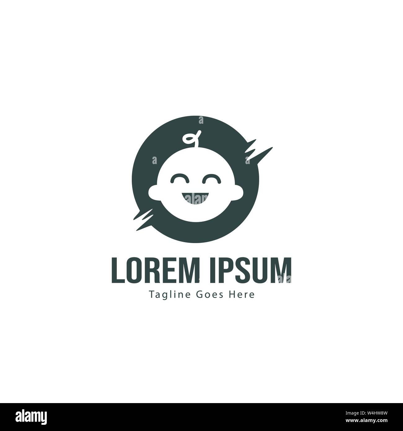 Baby logo template design. Minimalist baby logo with modern frame ...