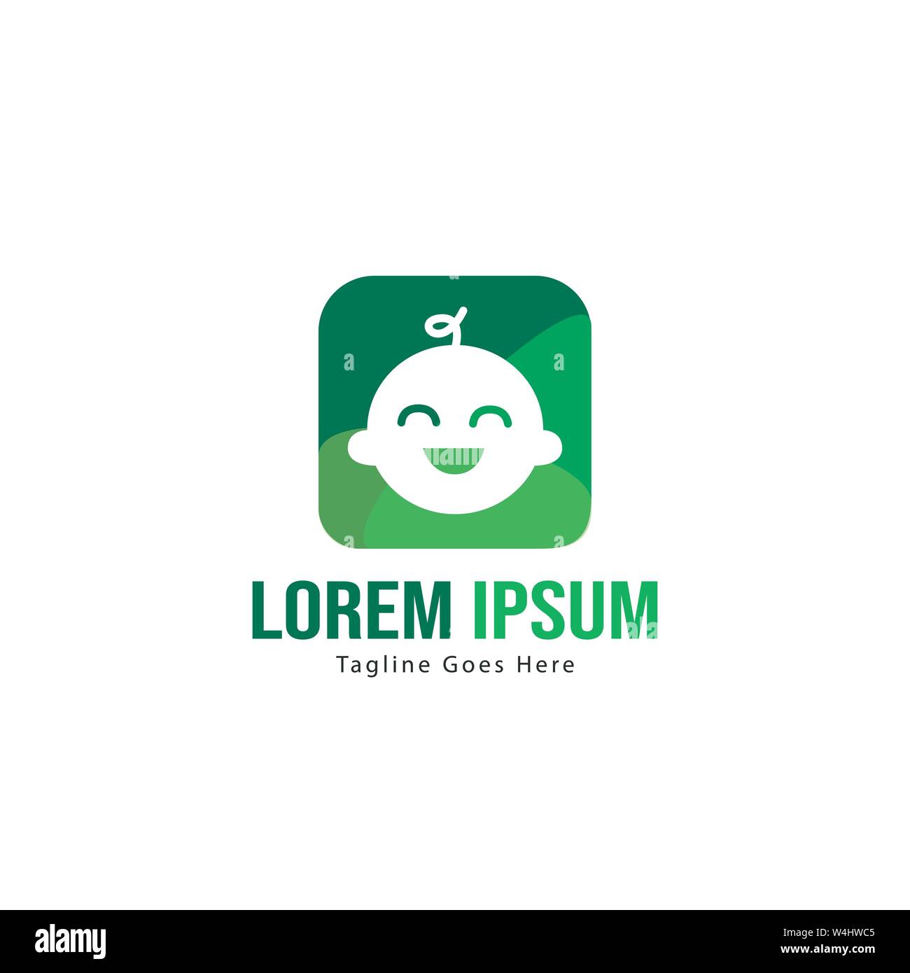 Baby logo template design. Minimalist baby logo with modern frame ...