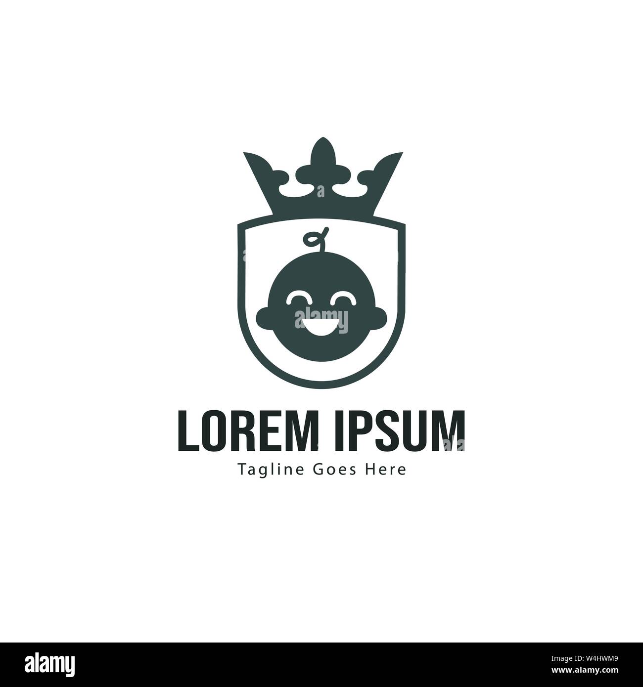 Baby logo template design. Minimalist baby logo with modern frame ...