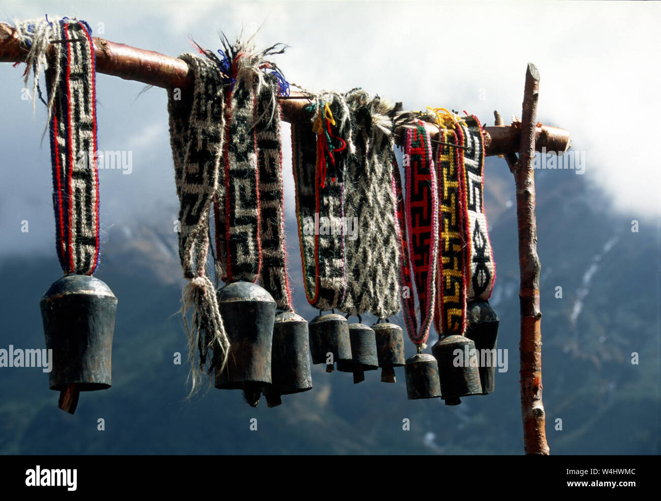 Traditional Nepalian cattle bells, Nepal Stock Photo - Alamy