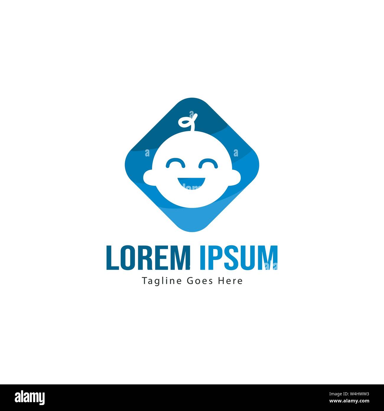 Baby logo template design. Minimalist baby logo with modern frame ...