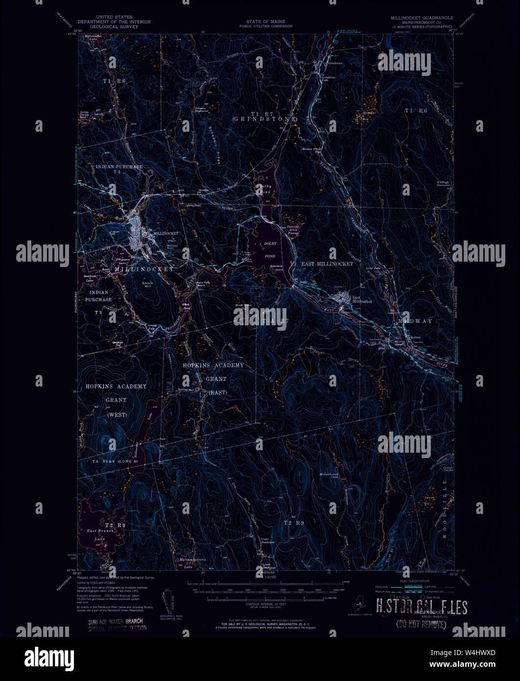 Millinocket map hi-res stock photography and images - Alamy