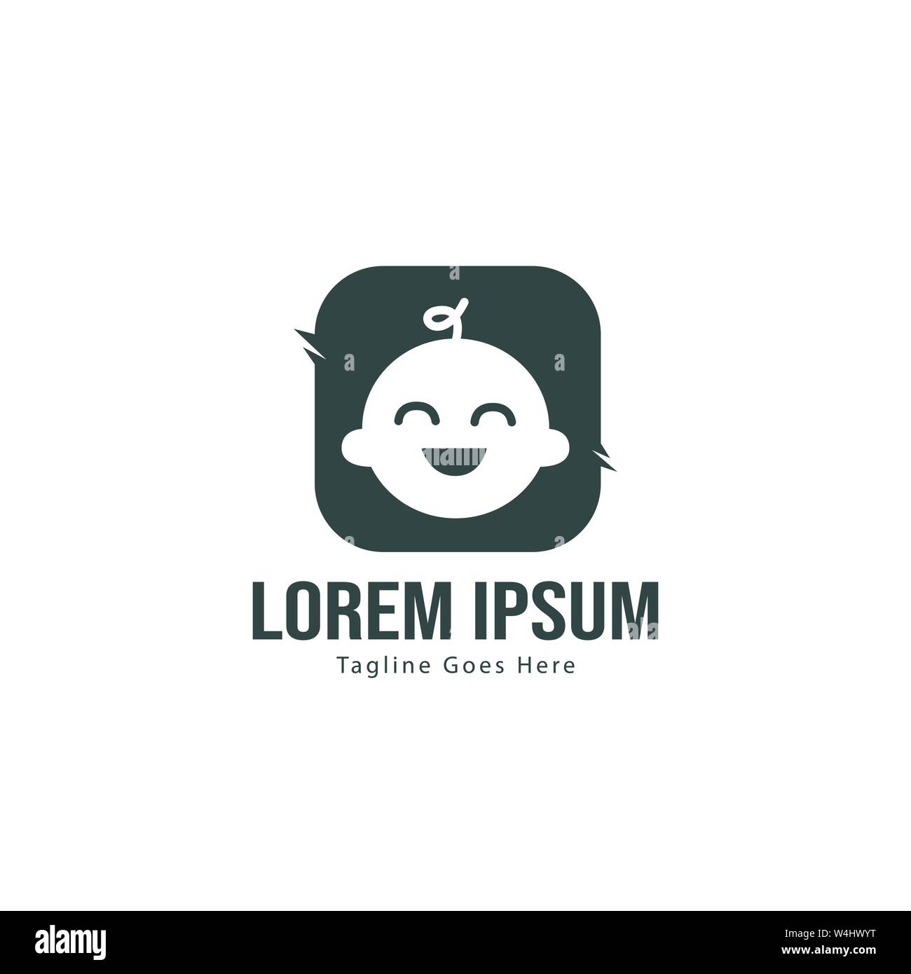Baby logo template design. Minimalist baby logo with modern frame ...