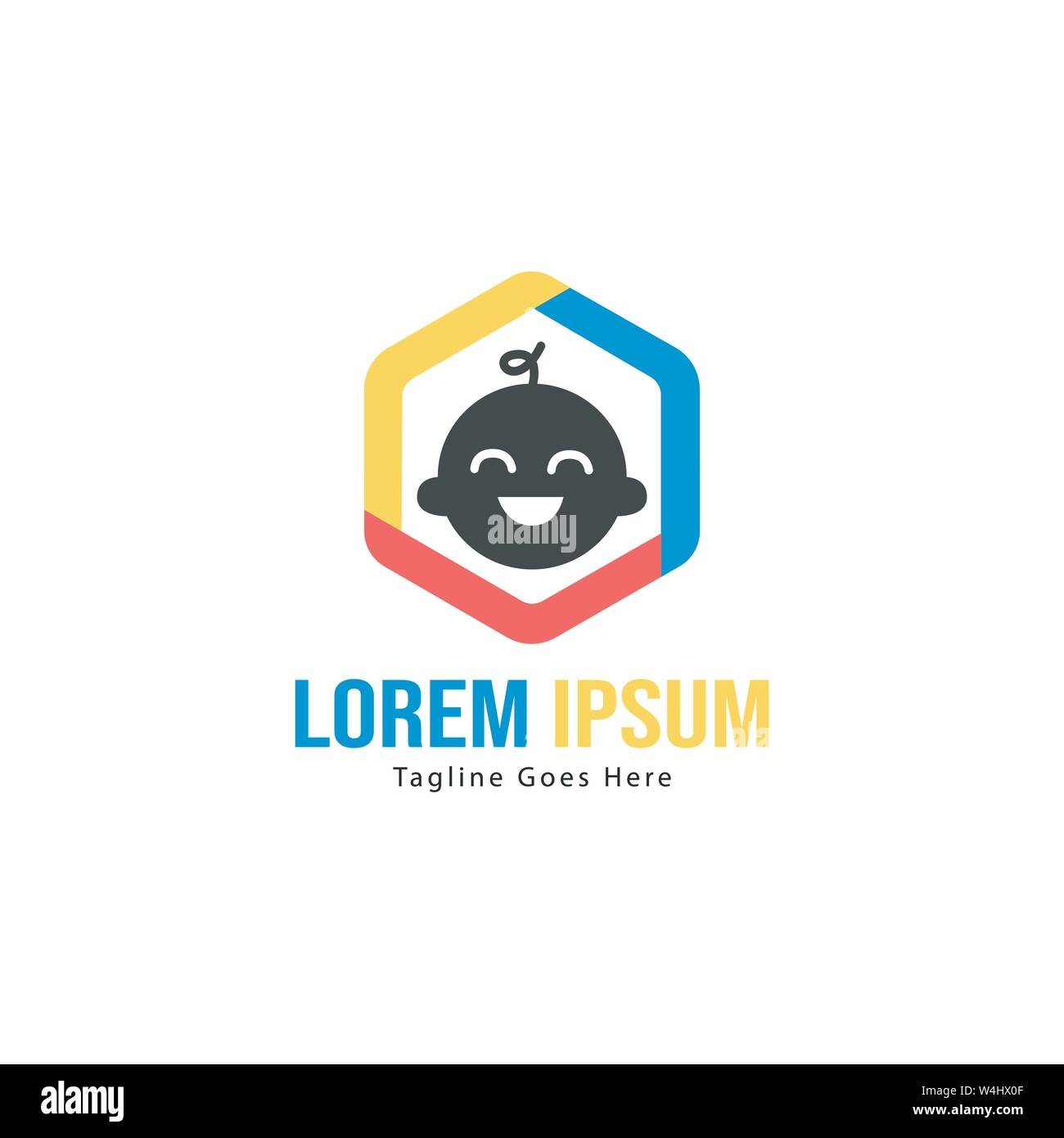 Baby logo template design. Minimalist baby logo with modern frame ...