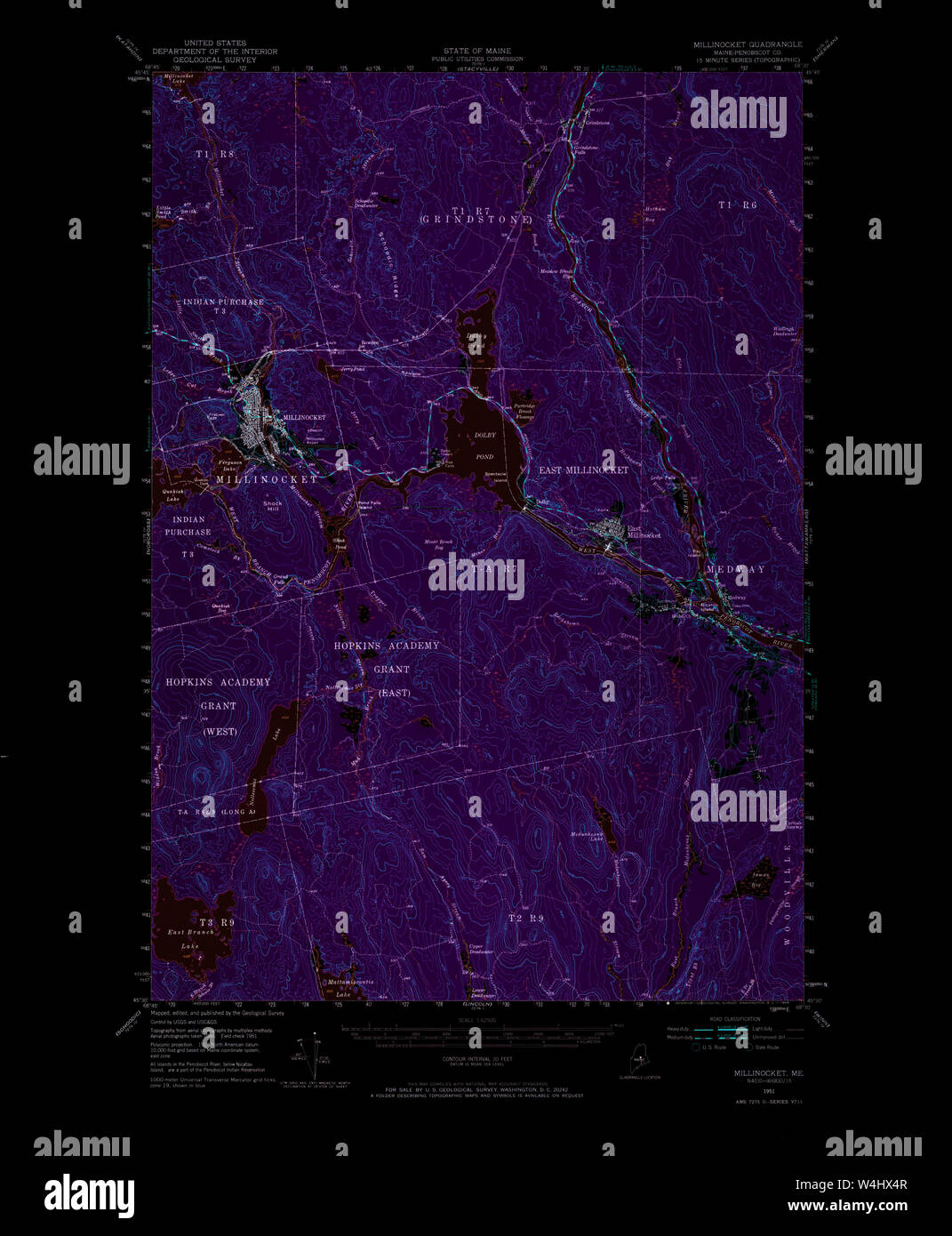Map of millinocket hi-res stock photography and images - Alamy