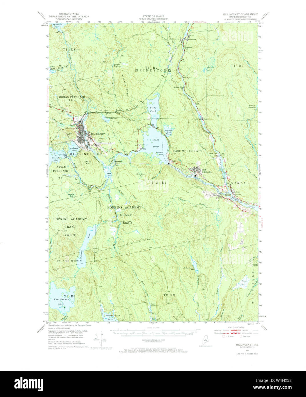 Millinocket map hi-res stock photography and images - Alamy