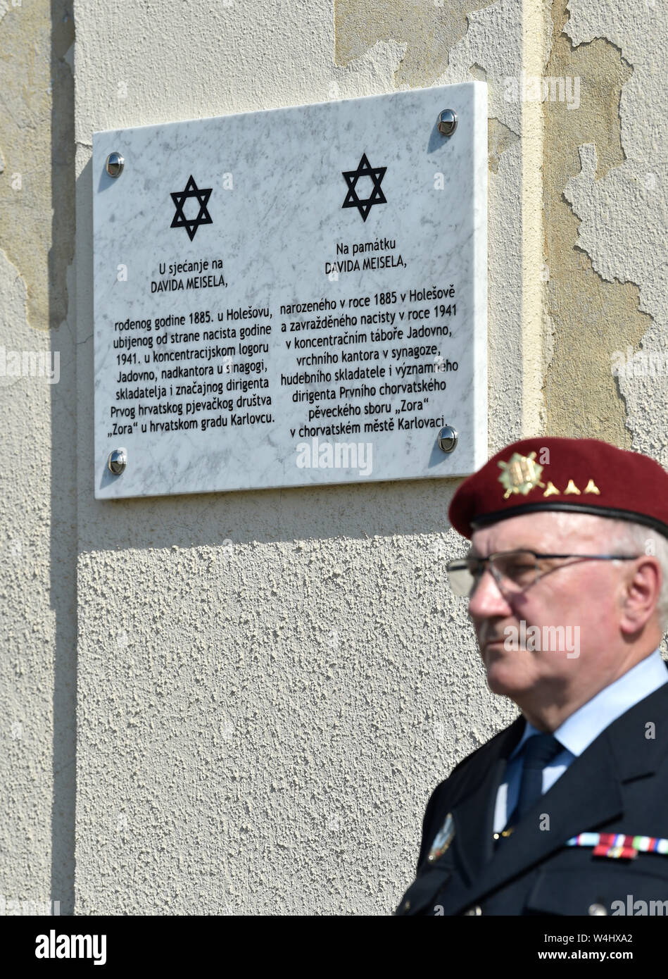 Holesov, Czech Republic. 23rd July, 2019. Memory of Jewish inhabitants ...