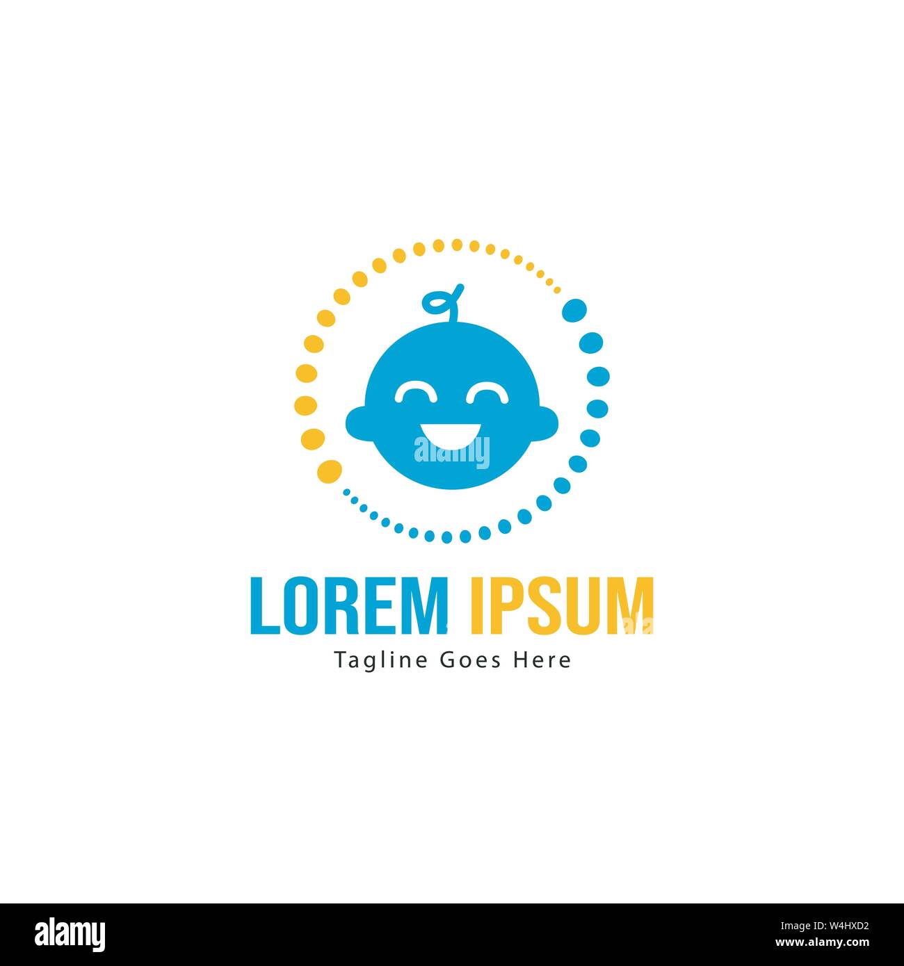Baby logo template design. Minimalist baby logo with modern frame ...