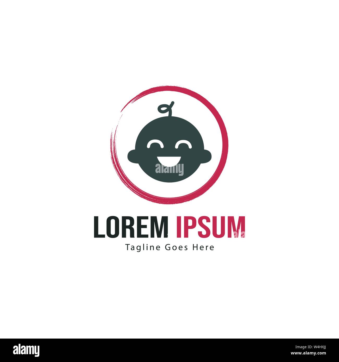 Baby logo template design. Minimalist baby logo with modern frame ...