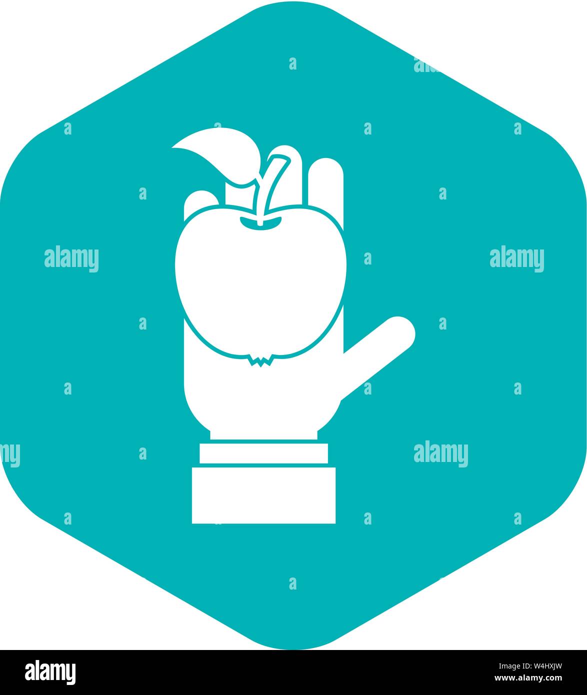 Apple in hand icon, simple style Stock Vector Image & Art - Alamy