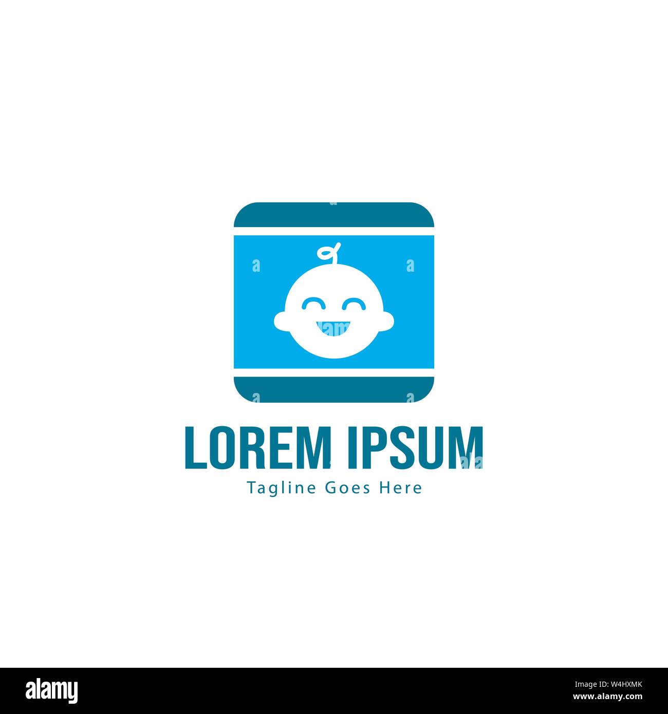 Baby logo template design. Minimalist baby logo with modern frame ...