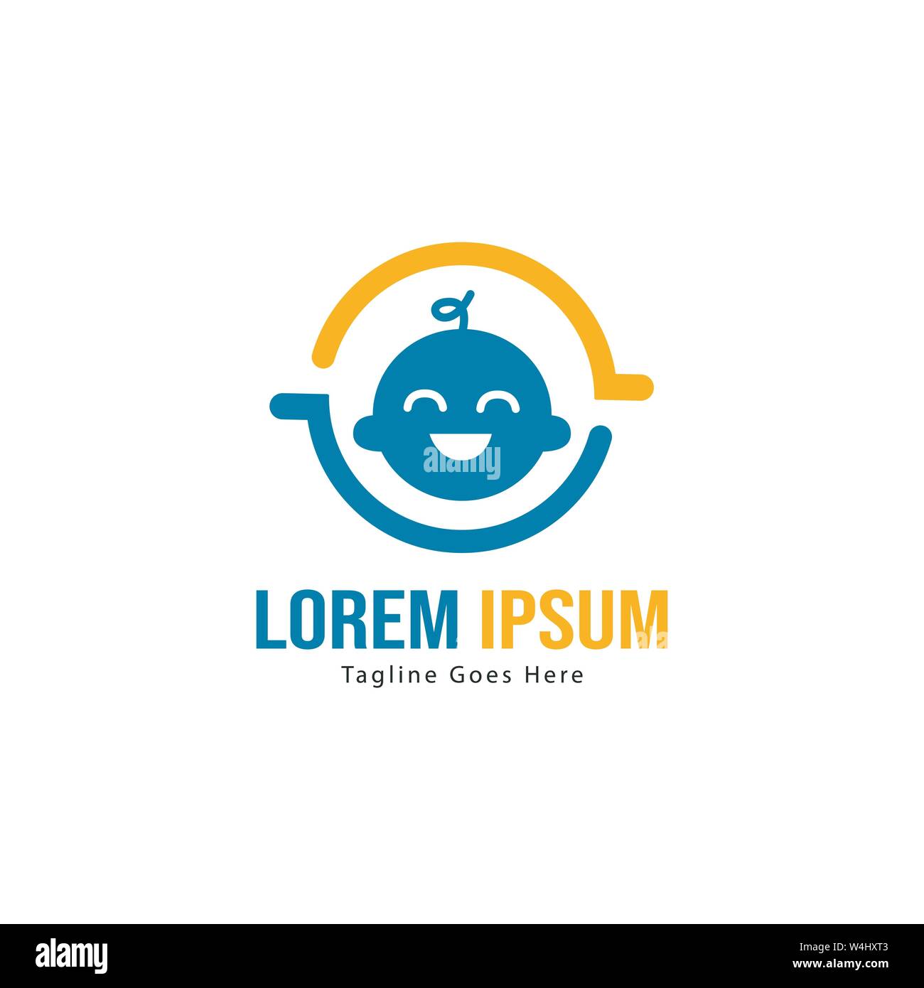 Baby logo template design. Minimalist baby logo with modern frame ...