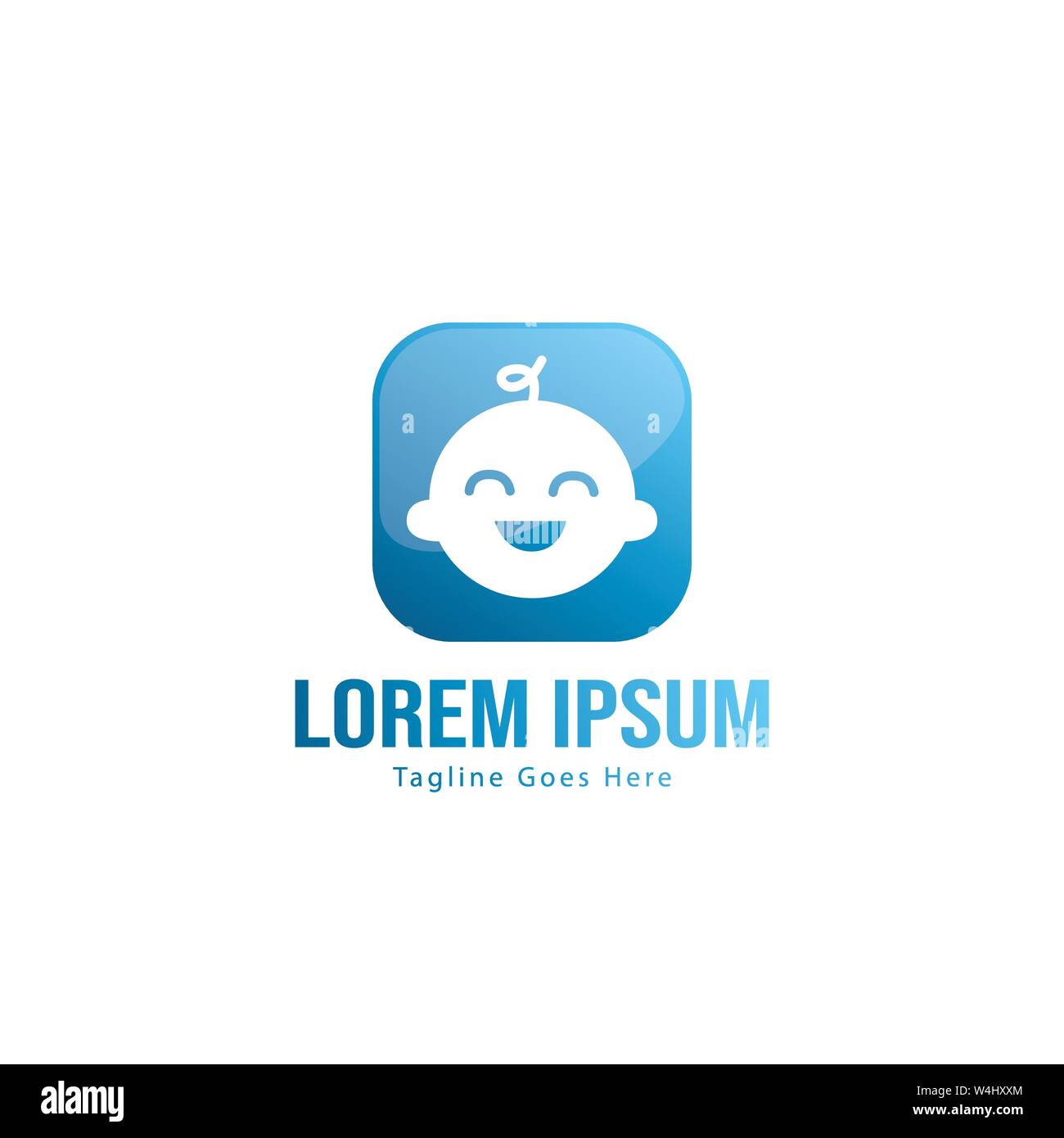 Baby logo template design. Minimalist baby logo with modern frame ...