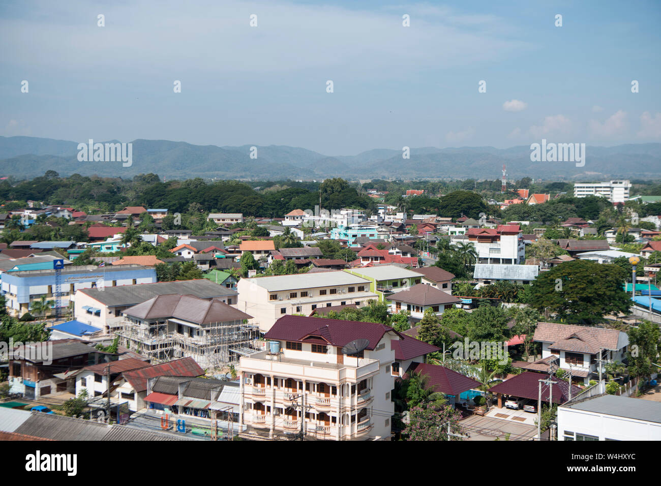 a view of the city centre of Phrae in the north of Thailand. Thailand ...