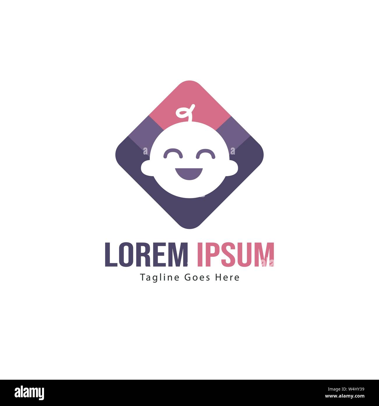 Baby logo template design. Minimalist baby logo with modern frame ...
