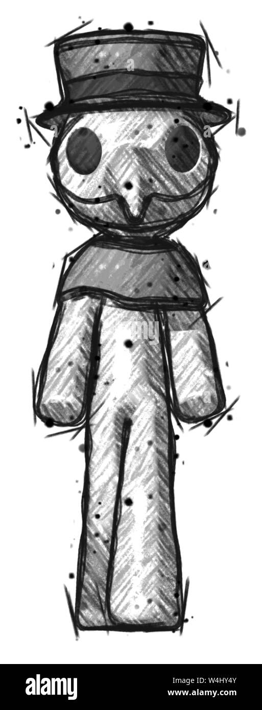 Sketch plague doctor man walking front view Stock Photo - Alamy