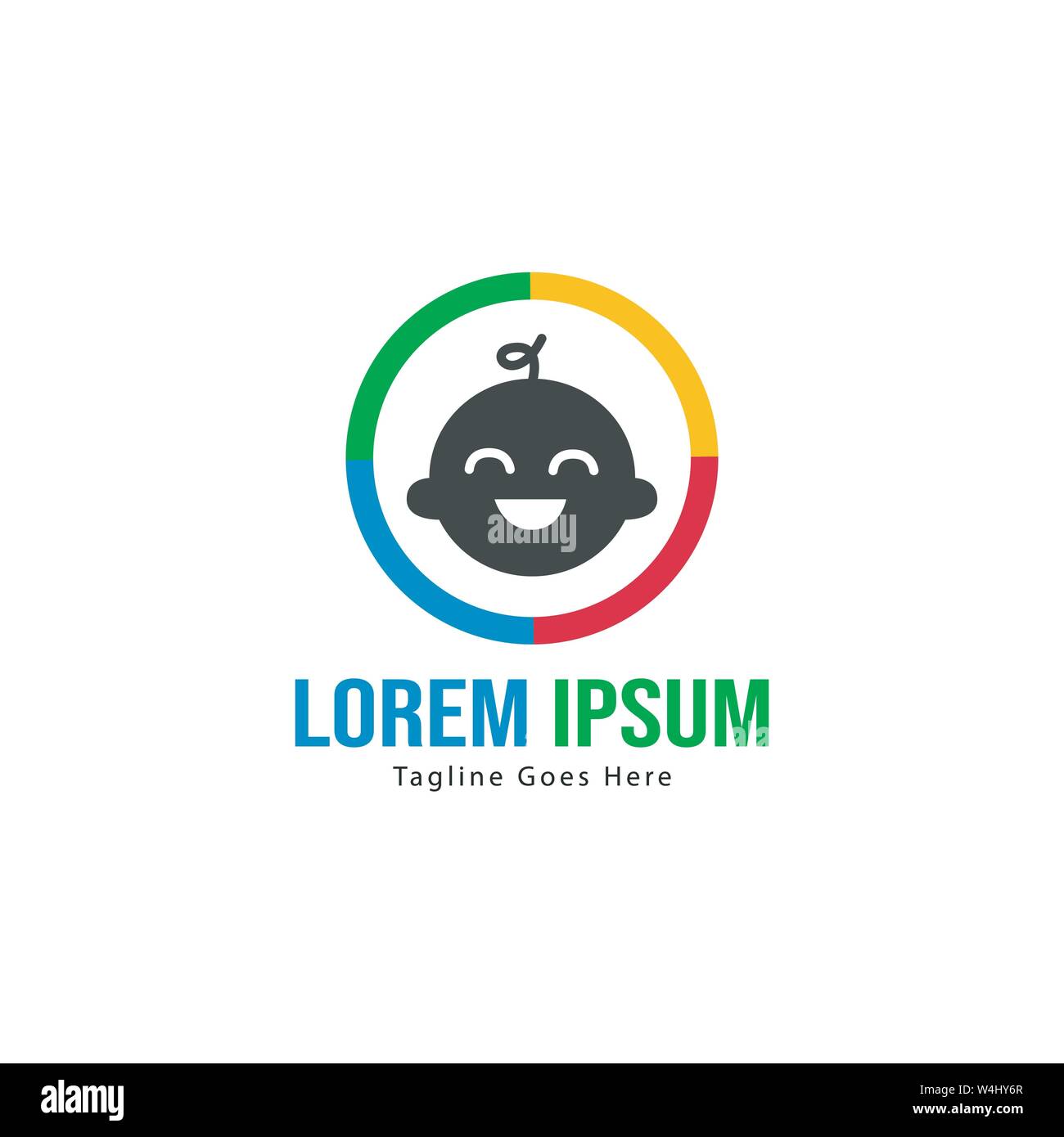 Baby logo template design. Minimalist baby logo with modern frame ...