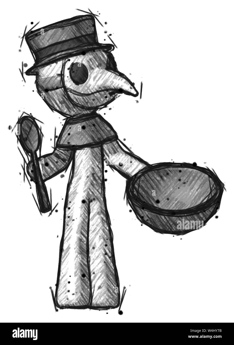 Line drawing cook wooden spoon hi-res stock photography and images - Alamy