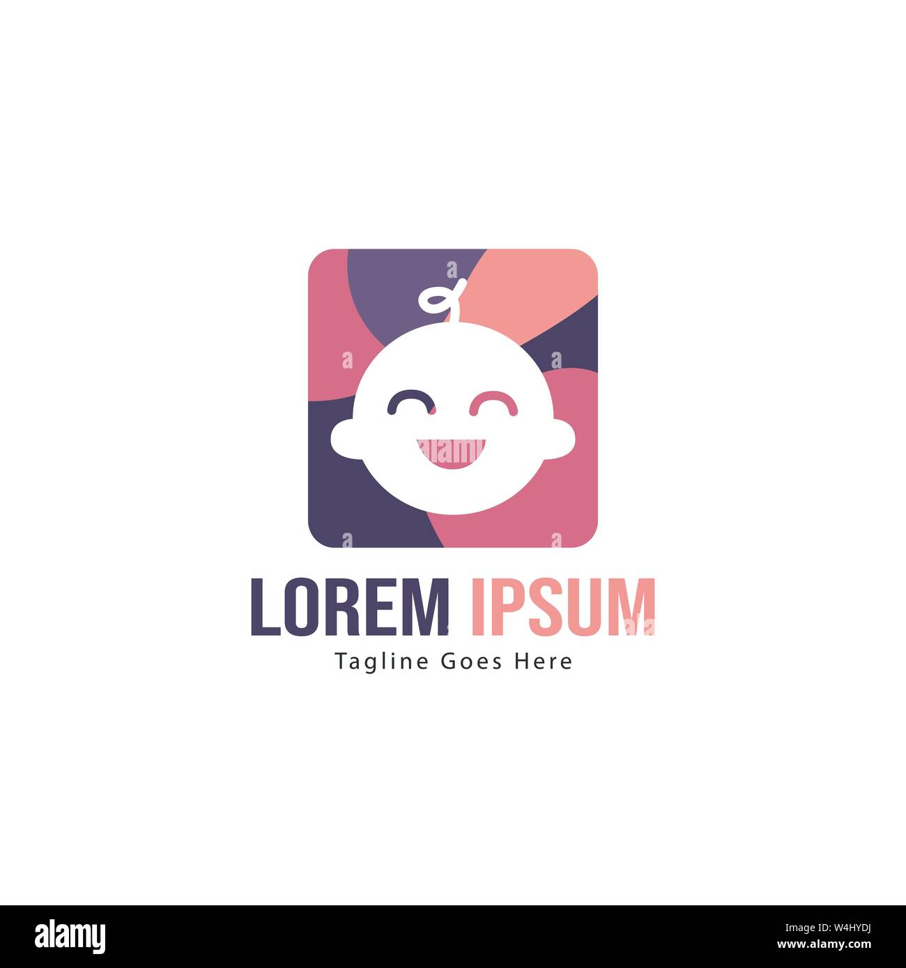 Baby logo template design. Minimalist baby logo with modern frame ...