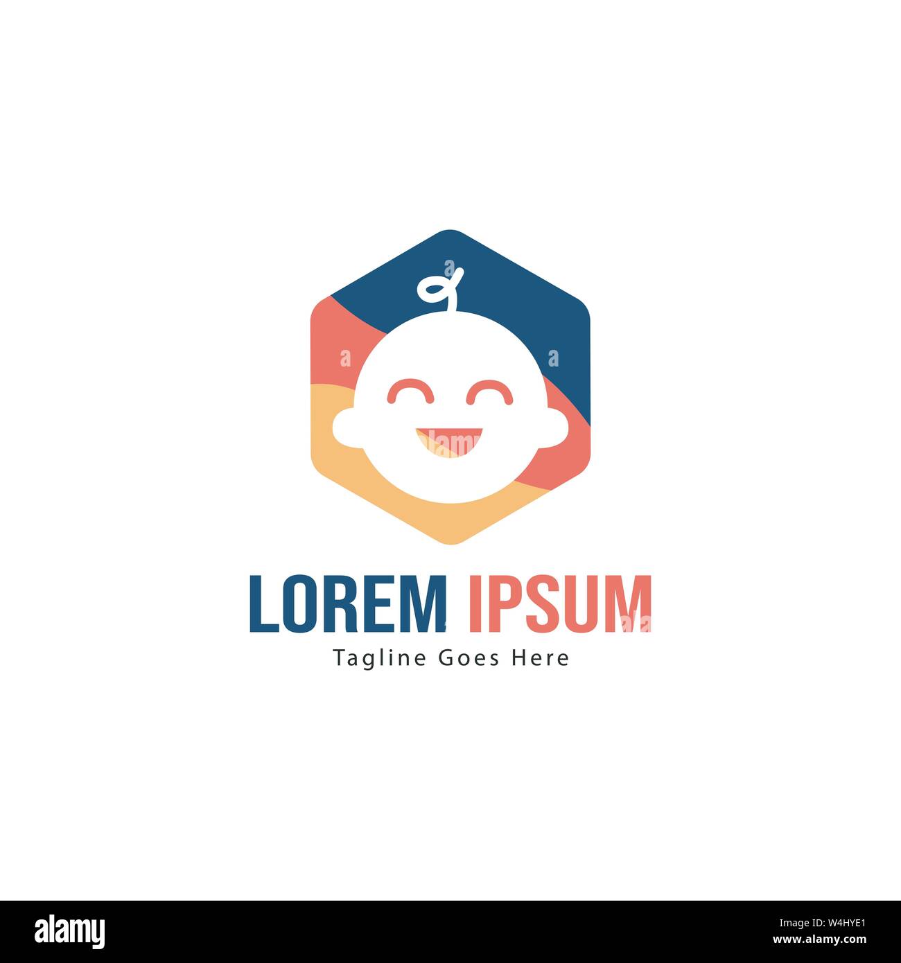 Baby logo template design. Minimalist baby logo with modern frame ...