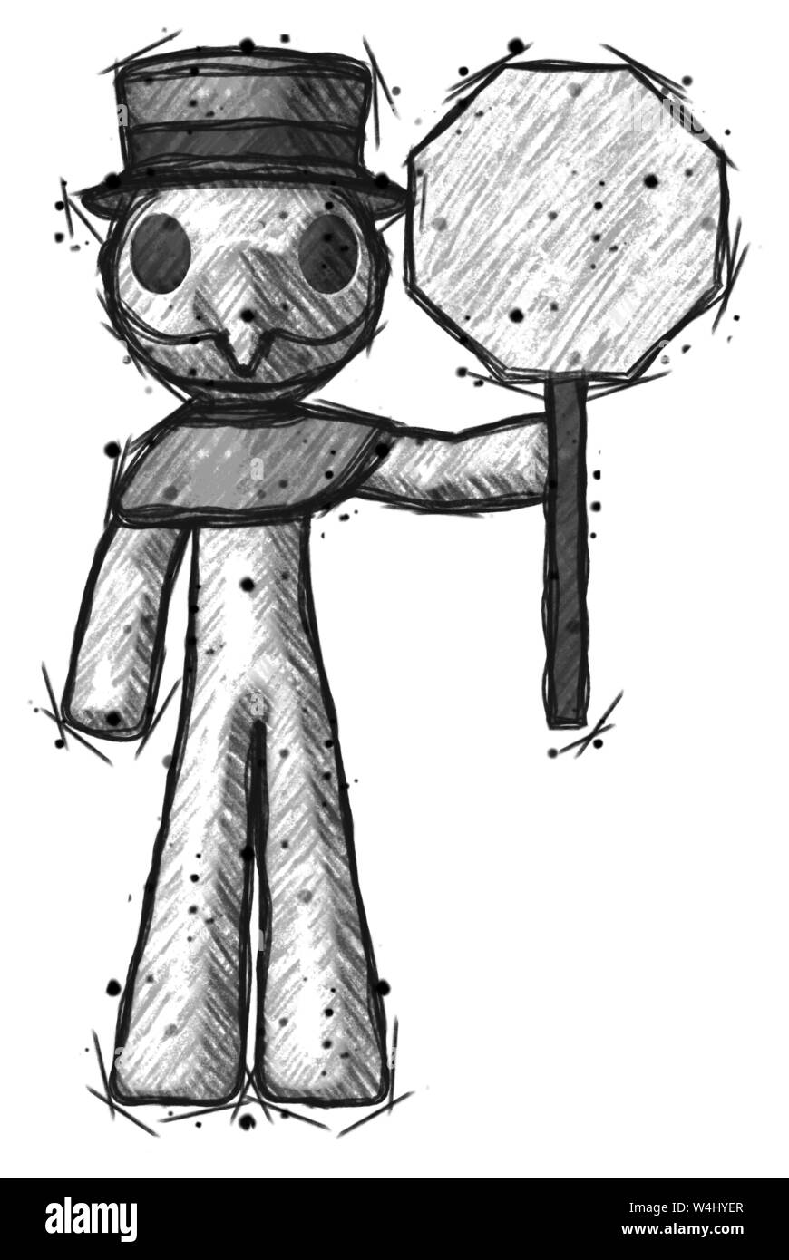 Doctor holding stop sign warning Black and White Stock Photos & Images ...