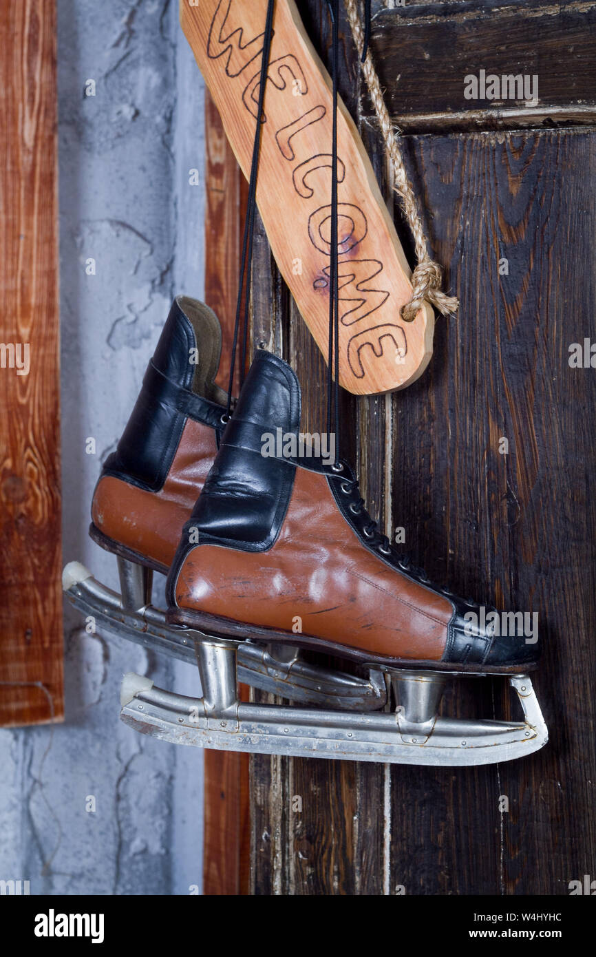 Hanging Ice Hockey Skates