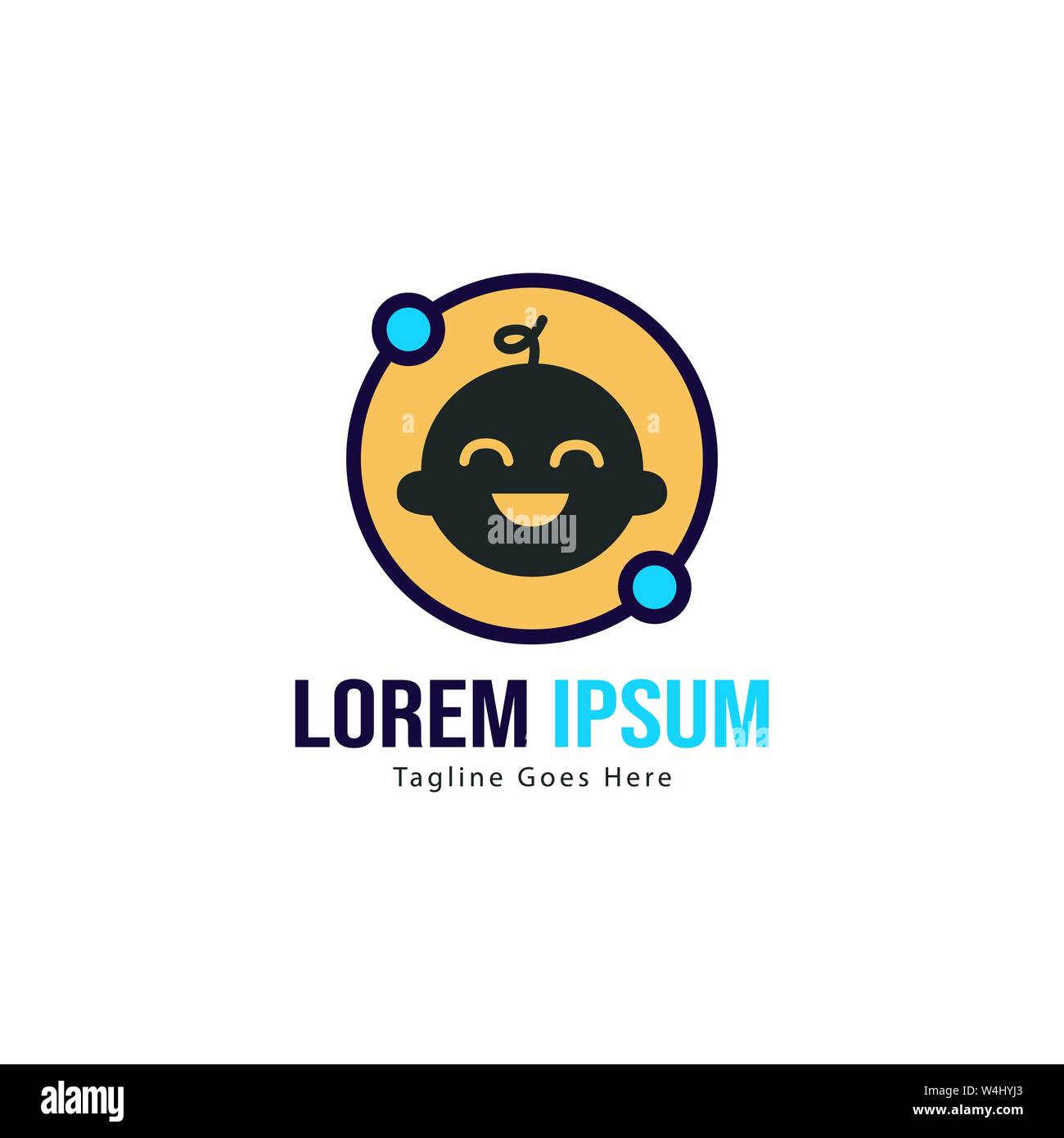 Baby logo template design. Minimalist baby logo with modern frame ...