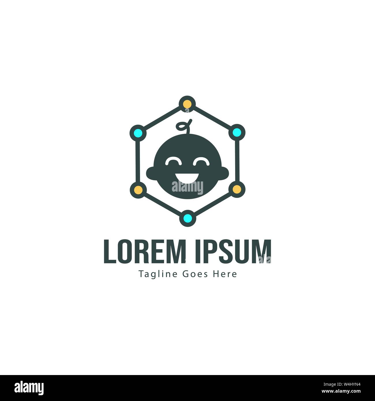 Baby logo template design. Minimalist baby logo with modern frame ...