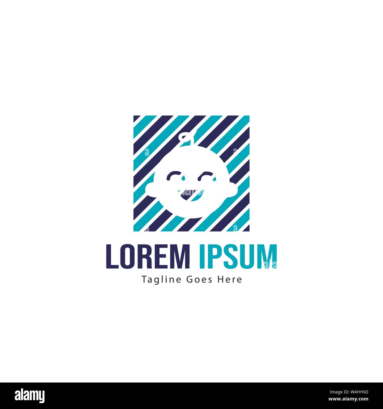 Baby logo template design. Minimalist baby logo with modern frame ...