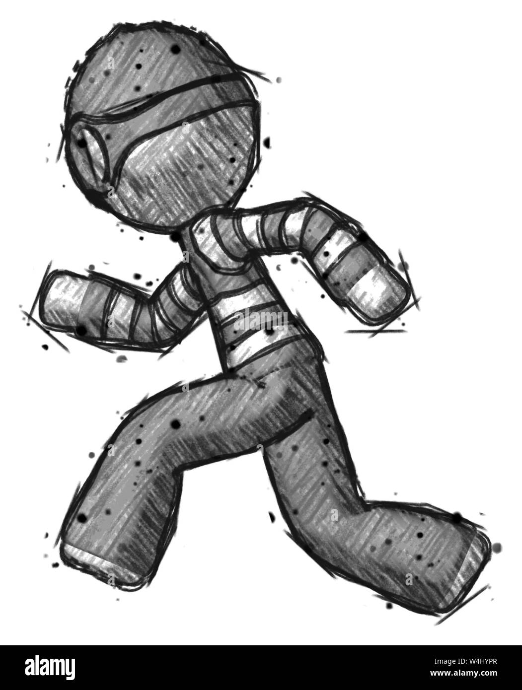 Sketch thief man running fast left Stock Photo - Alamy