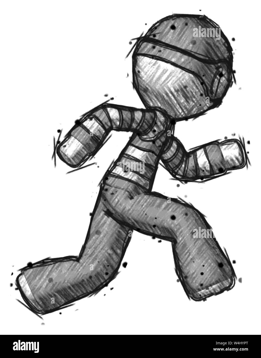 Sketch thief man running fast right Stock Photo - Alamy