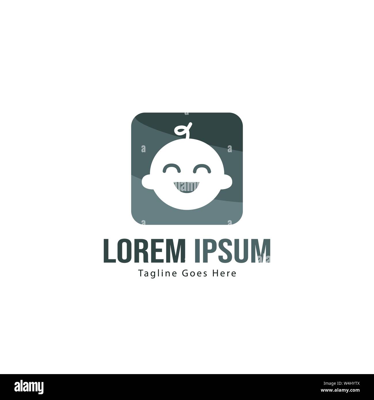 Baby logo template design. Minimalist baby logo with modern frame ...