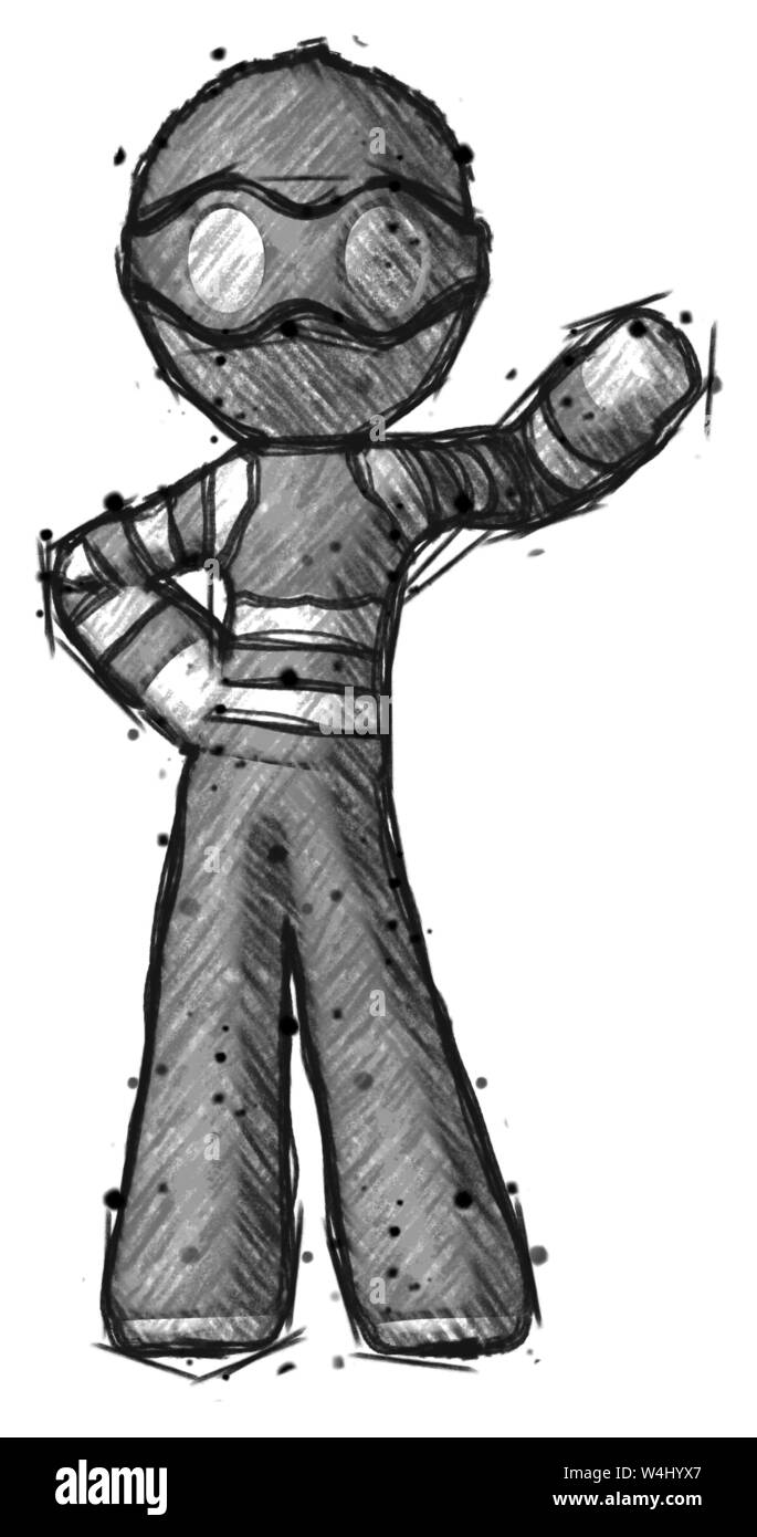 Waving hand, pencil drawing hi-res stock photography and images - Alamy