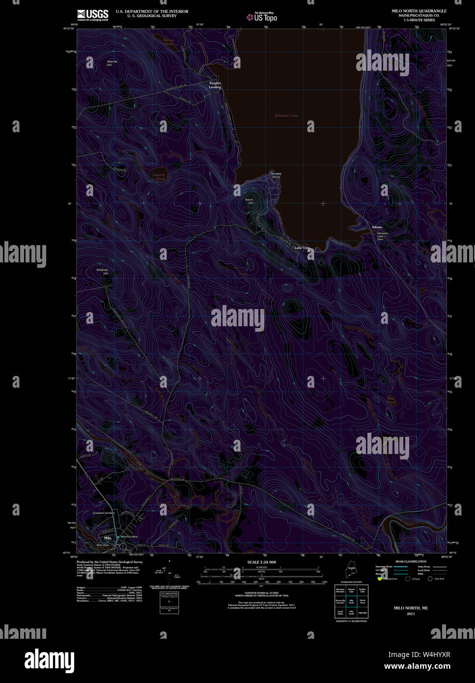 Maine USGS Historical Map Milo North 20111207 TM Inversion Restoration ...