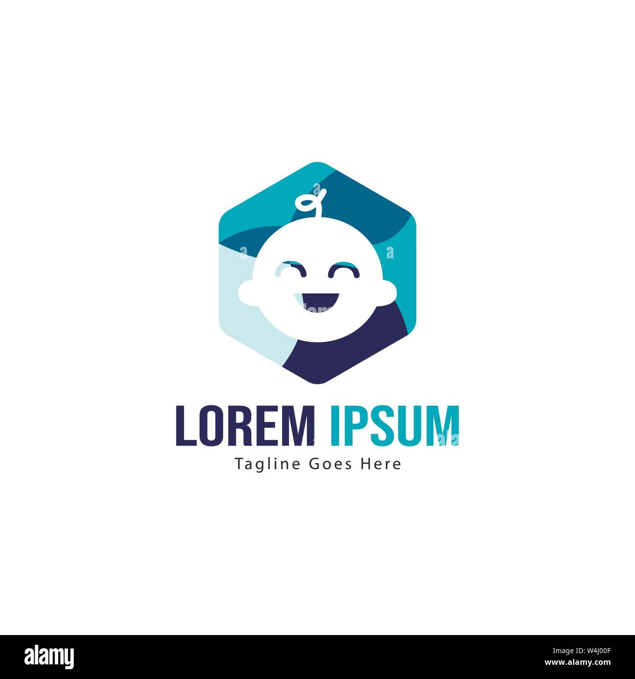 Baby logo template design. Minimalist baby logo with modern frame ...