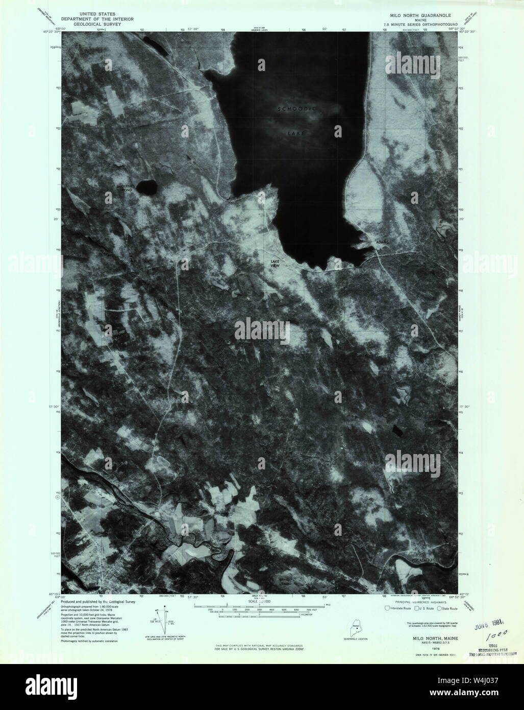 Maine USGS Historical Map Milo North 806918 1978 24000 Restoration ...