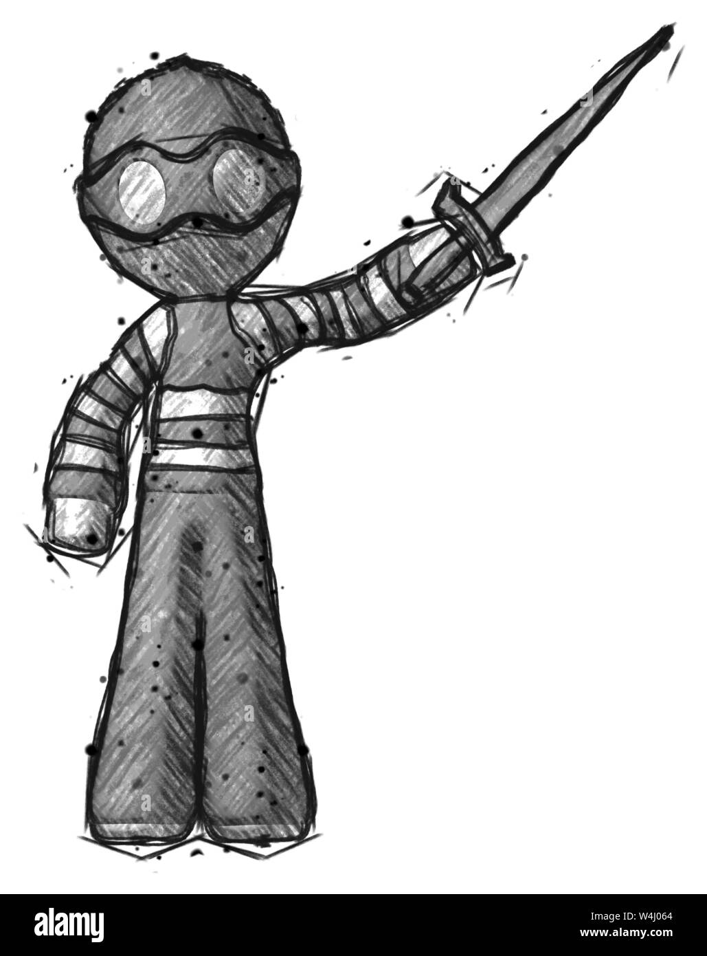 Sketch thief man holding sword in the air victoriously Stock Photo - Alamy