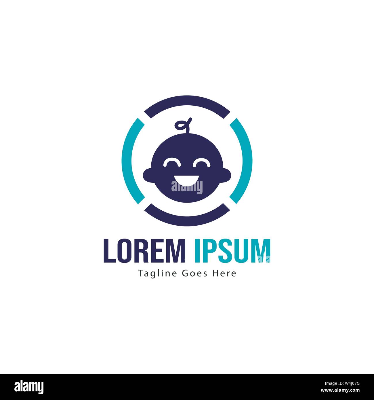 Baby logo template design. Minimalist baby logo with modern frame ...