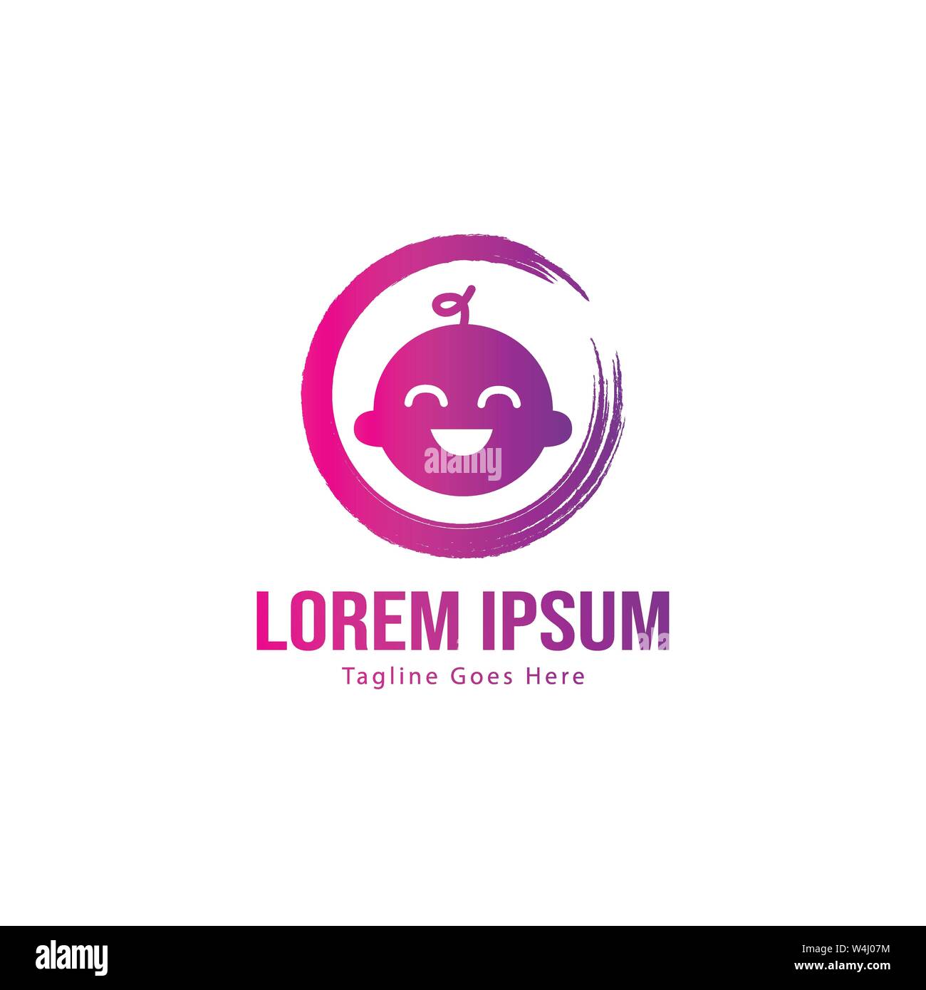 Baby logo template design. Minimalist baby logo with modern frame ...