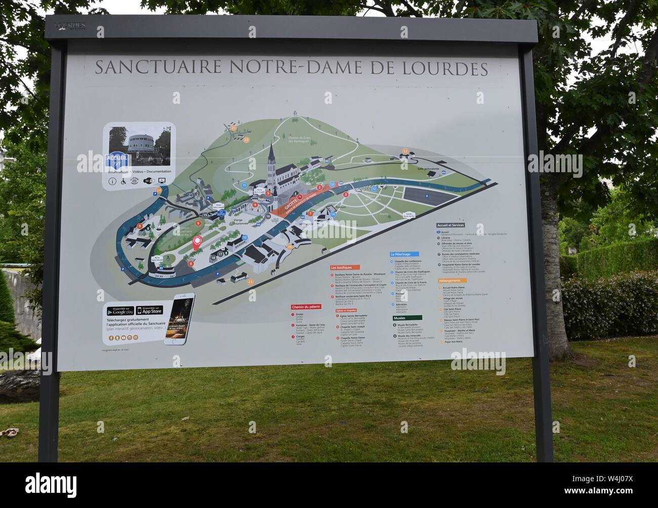 A map of the Sanctuary in Lourdes, France Stock Photo - Alamy