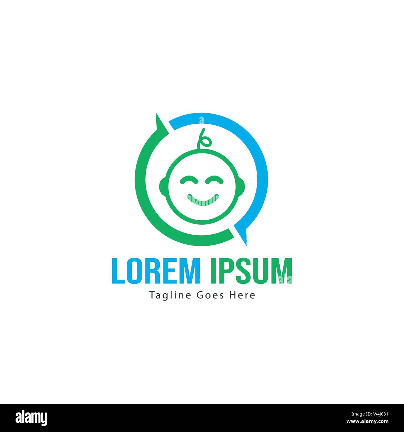 Baby logo template design. Minimalist baby logo with modern frame ...