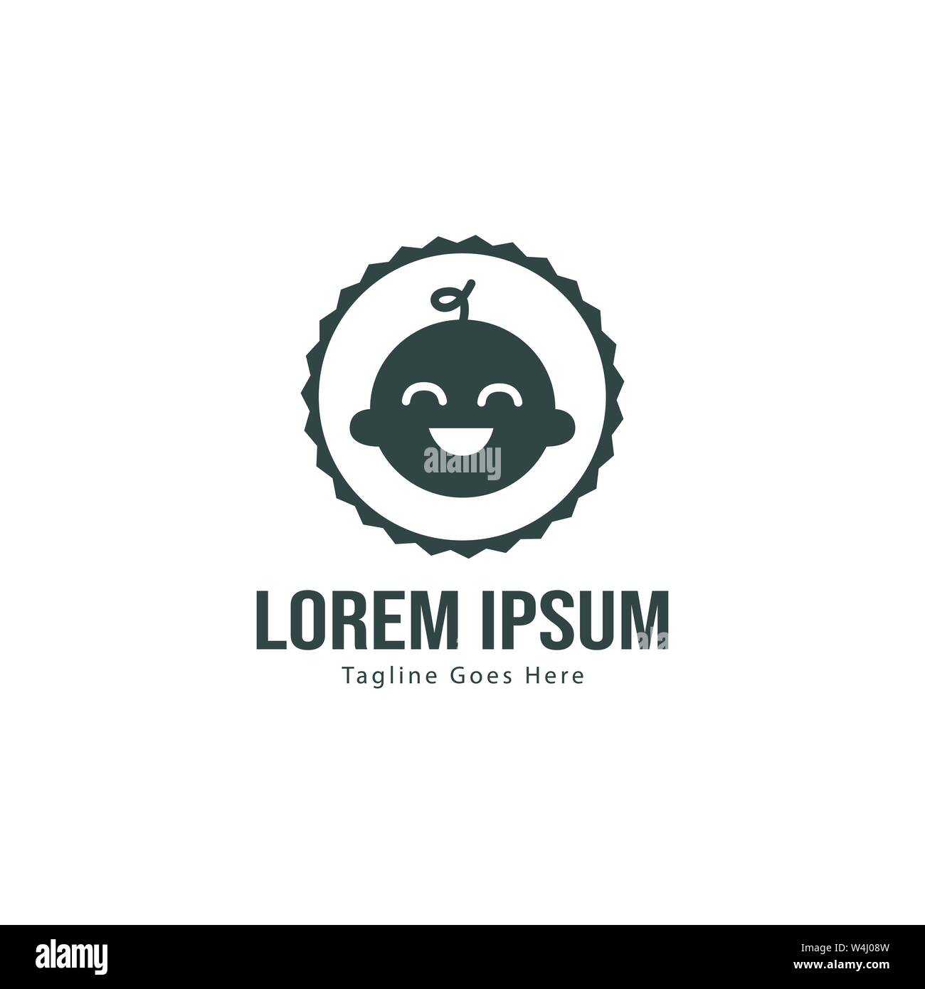 Baby logo template design. Minimalist baby logo with modern frame ...