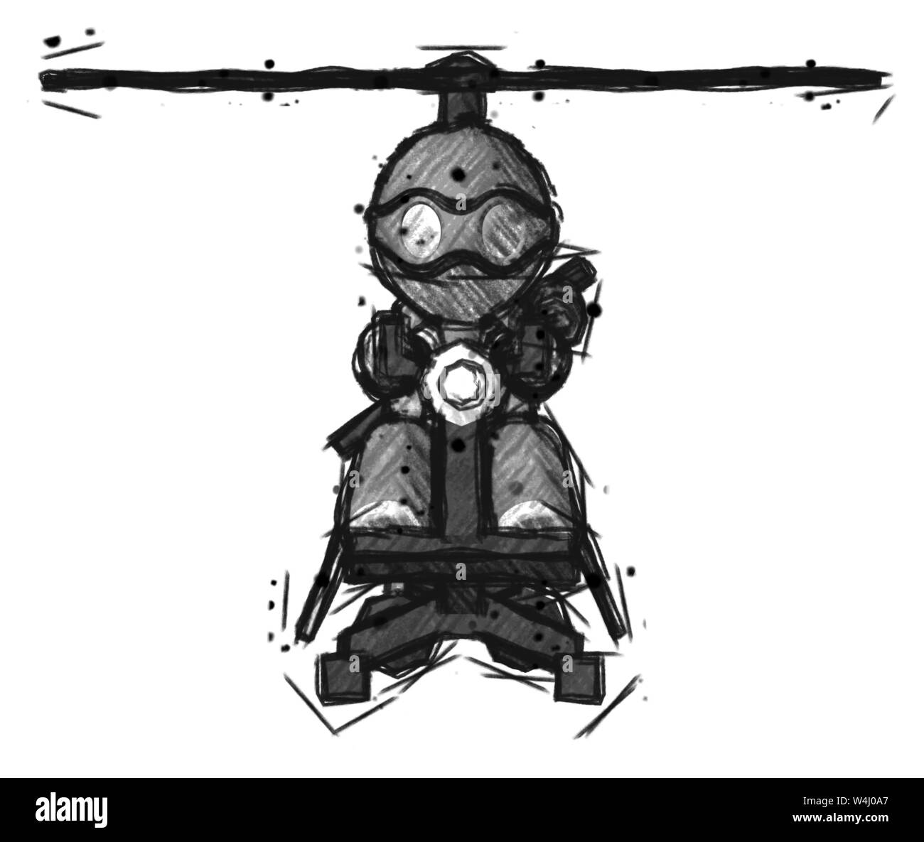 Flying machine sketch Black and White Stock Photos & Images - Alamy