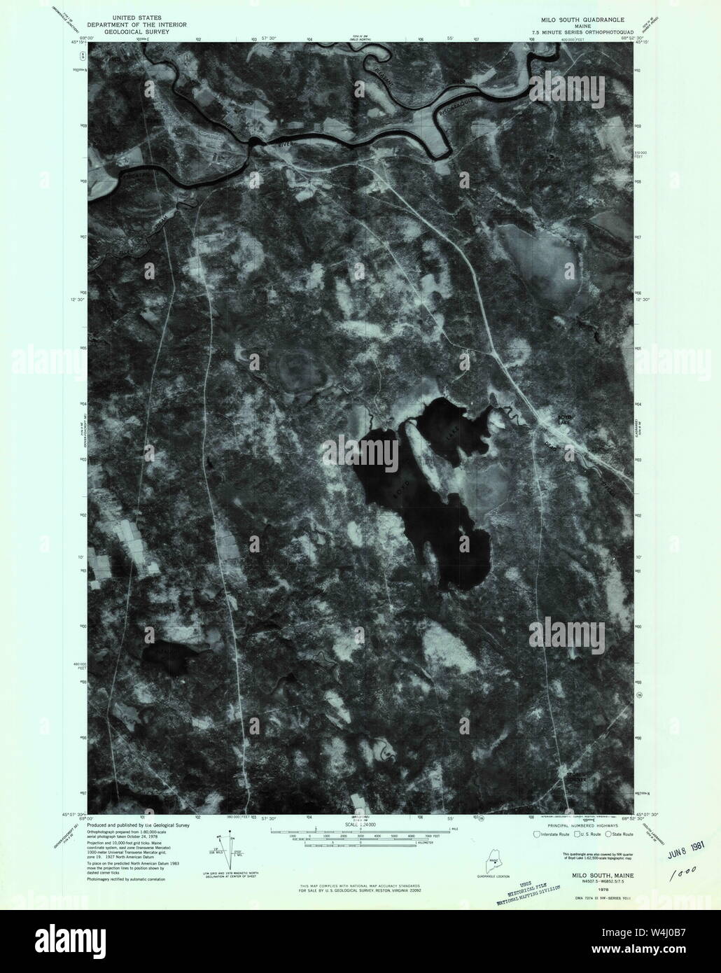 Maine USGS Historical Map Milo South 806920 1978 24000 Restoration ...