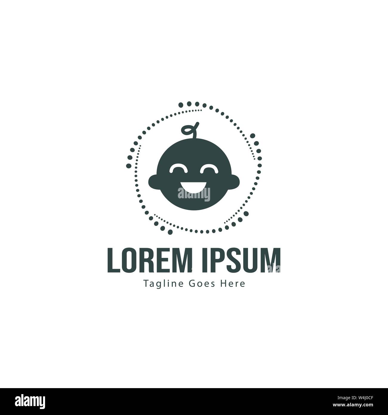 Baby logo template design. Minimalist baby logo with modern frame ...