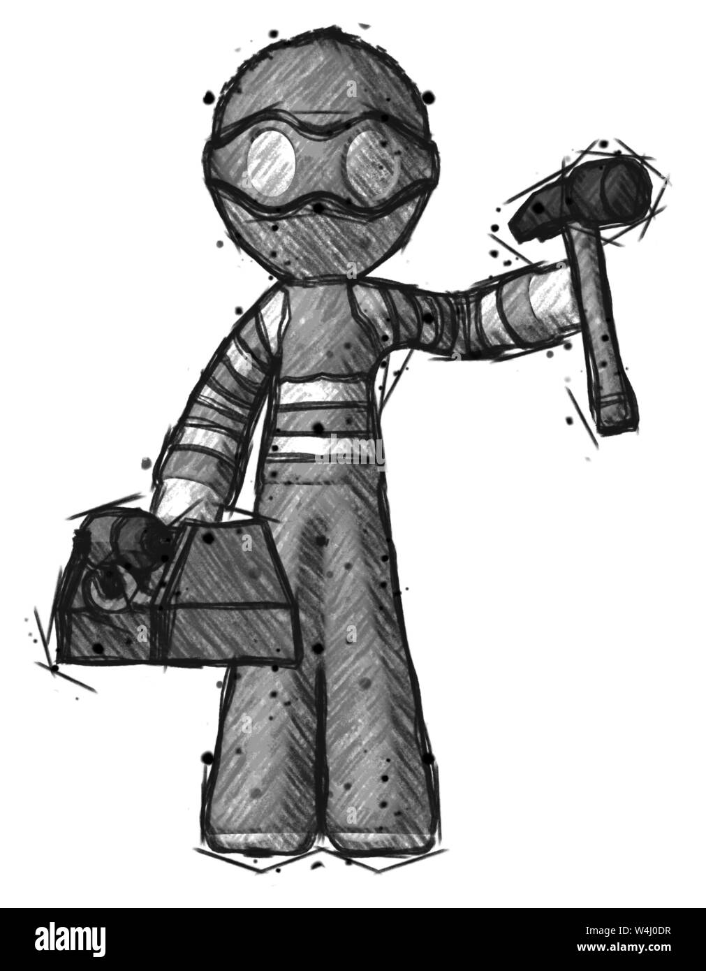 Maintenance tools drawing Black and White Stock Photos & Images - Alamy