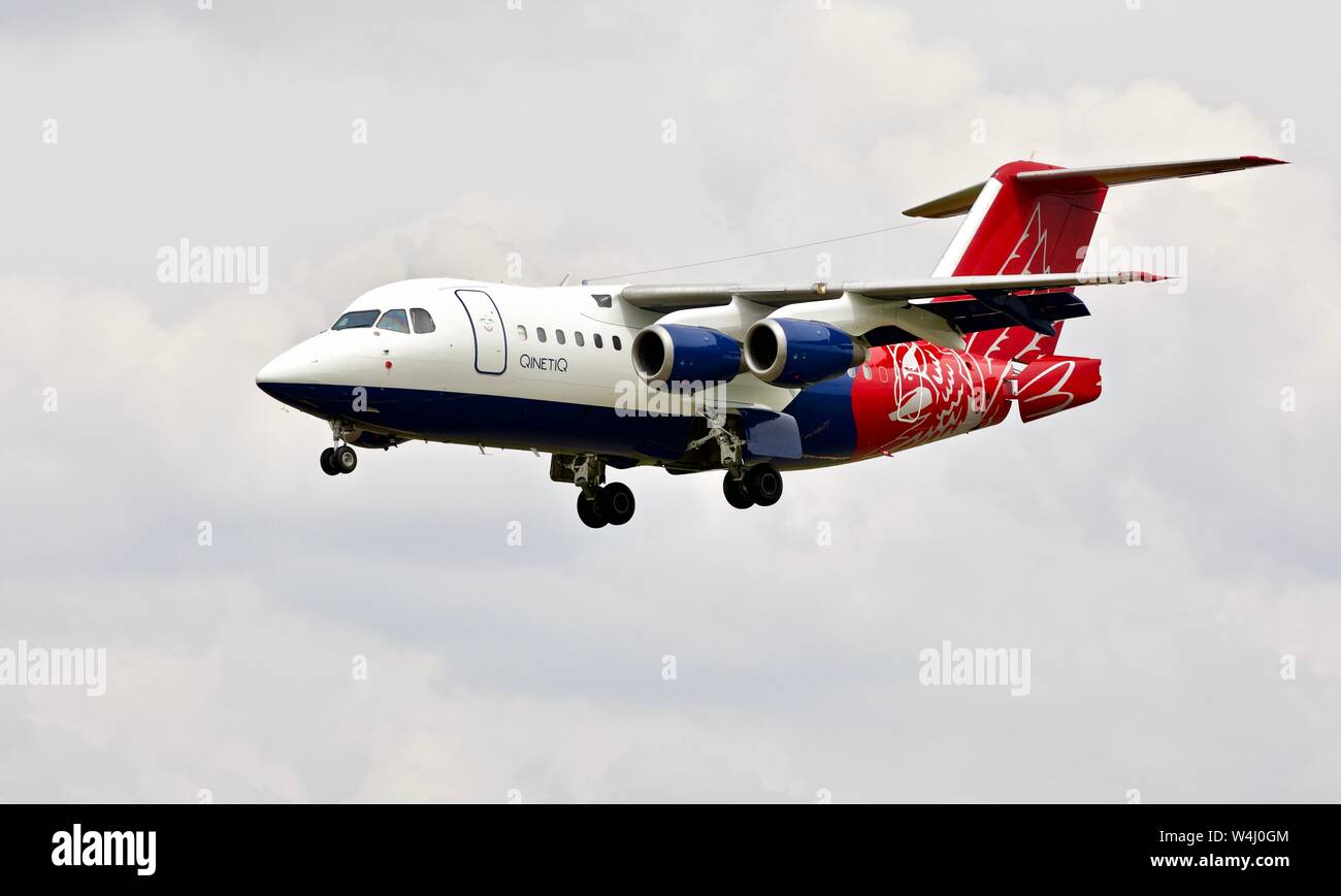 QinetiQ BAE Systems Avro RJ-70 arriving at RAF Fairford to take part in ...